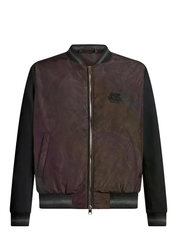 Etro Paisley-print Panelled Bomber Jacket - Brown