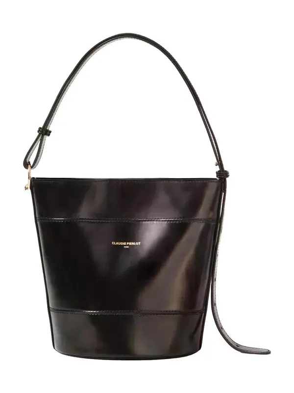 Claudie Pierlot Solveig Leather Bucket Bag - Black