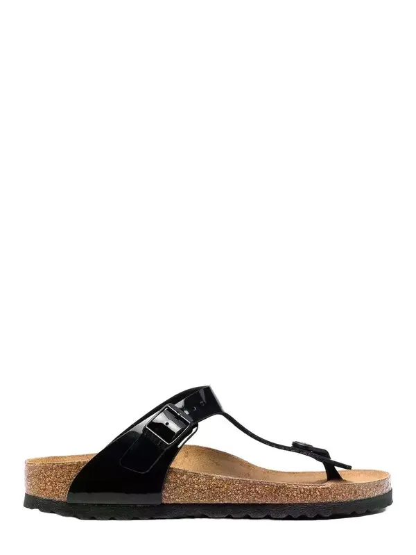 BIRKENSTOCK Gizeh Patent-leather Sandals - Black