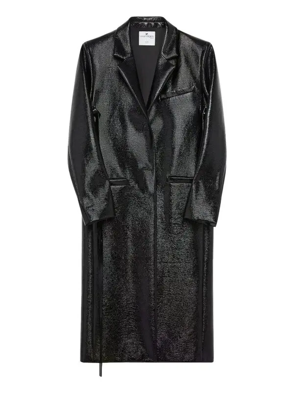 COURREGES Vinyl Mid-length Trench Coat - Black
