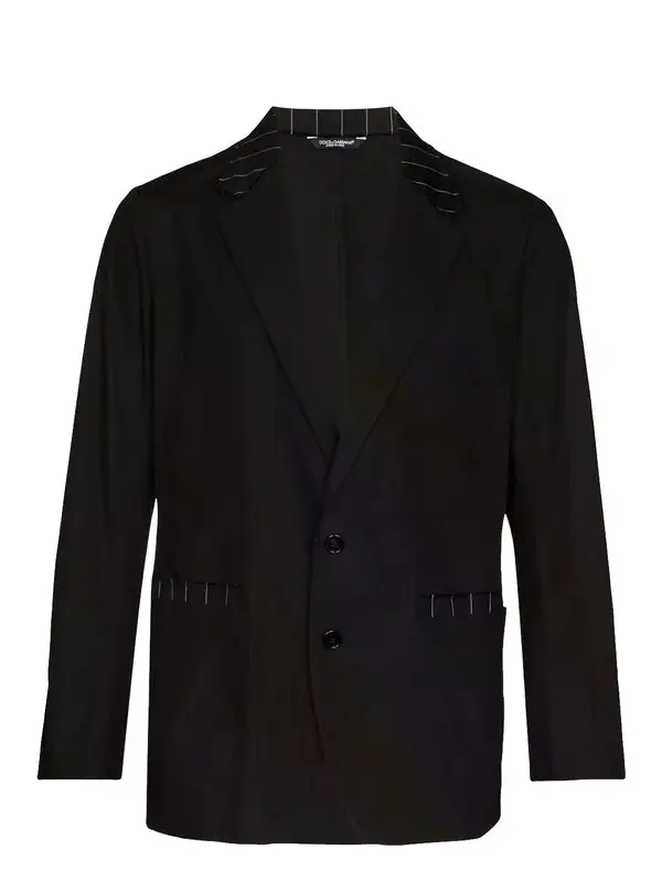 Dolce & Gabbana Stripe-trim Single-breasted Blazer - Black
