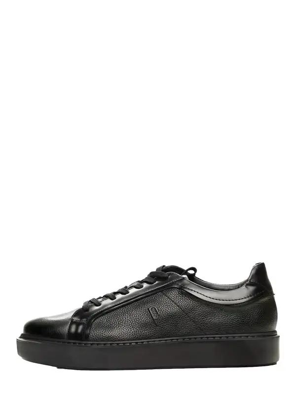POCHE PARIS Leather Sneakers - Black