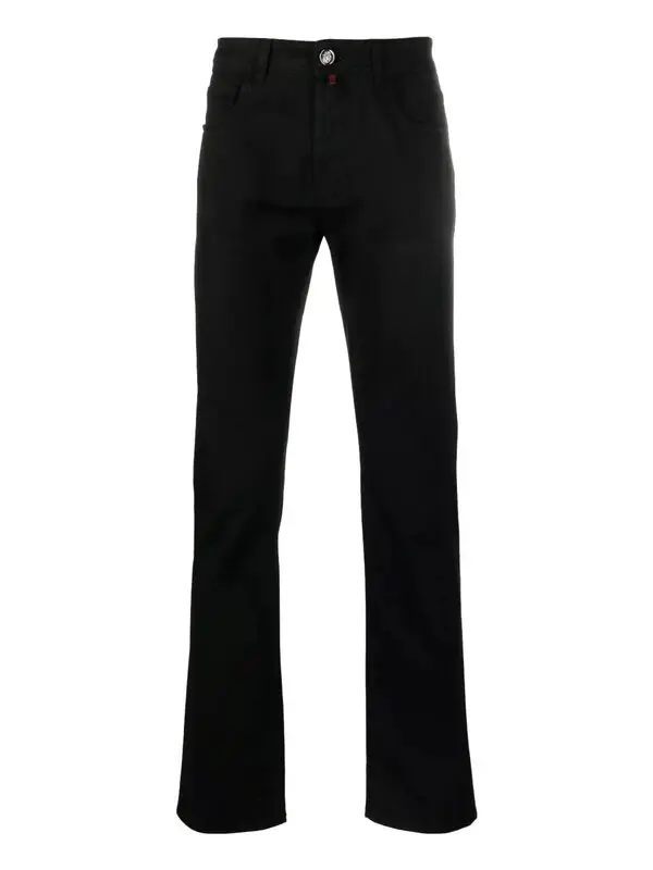 BILLIONAIRE Logo-embroidered Straight-leg Jeans - Black