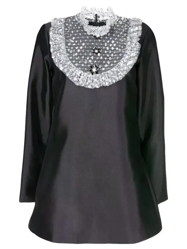MACGRAW Tempo Long-sleeve Mini Dress - Black