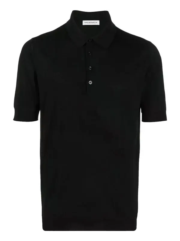 GOES BOTANICAL Merino-wool Polo Shirt - Black