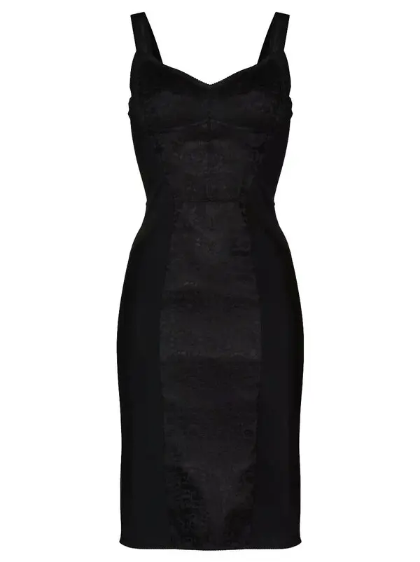 Dolce & Gabbana Floral Jacquard Midi Dress - Black