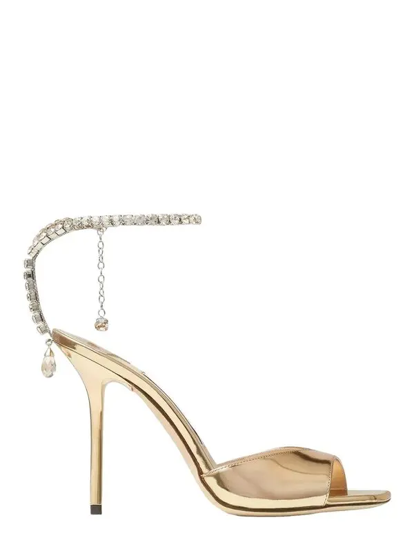 JIMMY CHOO Saeda 100mm Sandals - Gold