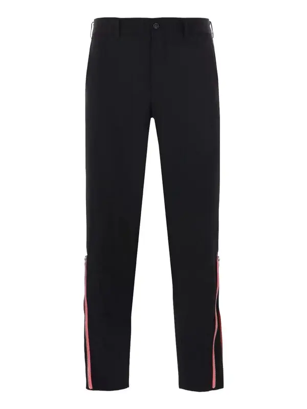 Comme Des Garçons Wool Trousers With Zip Detail - Black