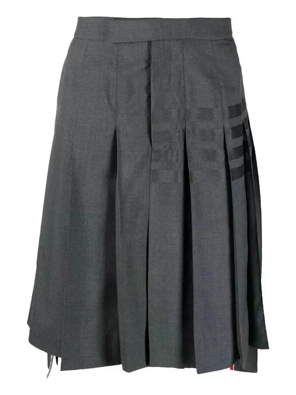 Thom Browne Stepped Box-pleat Skirt - Grey