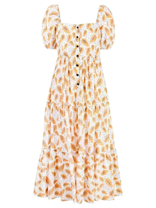 Pitusa Play Praire Papaya-print Dress - Orange