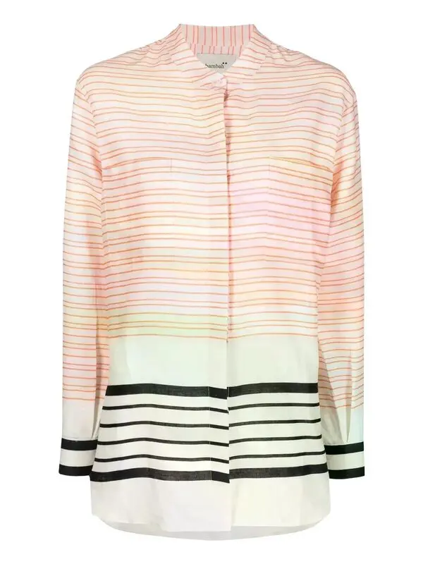 BAMBAH Aida Striped Linen Shirt - Orange