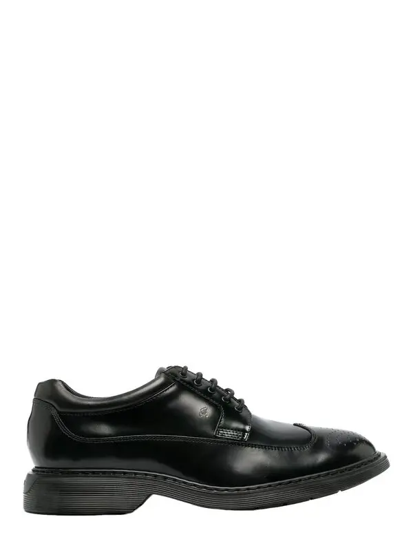Hogan Leather Lace-up Oxford Shoes - Black