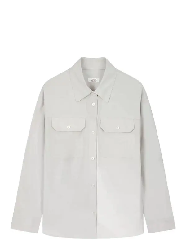 STUDIO TOMBOY Two-pocket Button-up Shirt - Grey