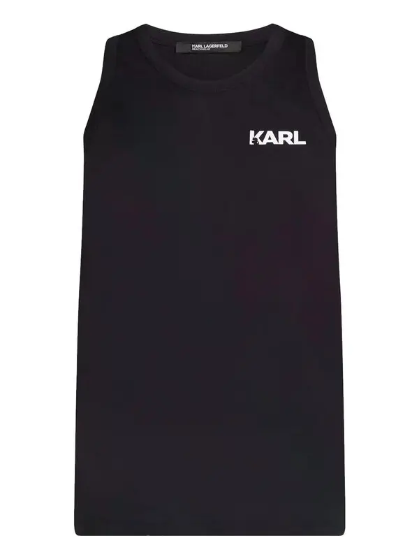 Karl Lagerfeld Logo Beach Tank Top - Black
