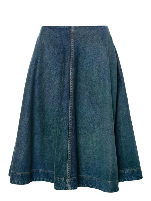 Khaite Renta Denim Skirt - Blue