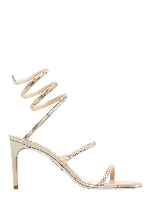 Rene Caovilla Cleo 80mm Rhinestone-embellished Sandals - Gold