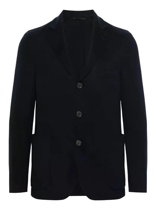 Peserico Single-breasted Cotton Blazer - Blue