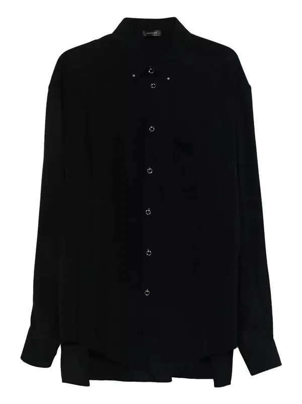 MUGLER Piercing-detail Shirt - Black