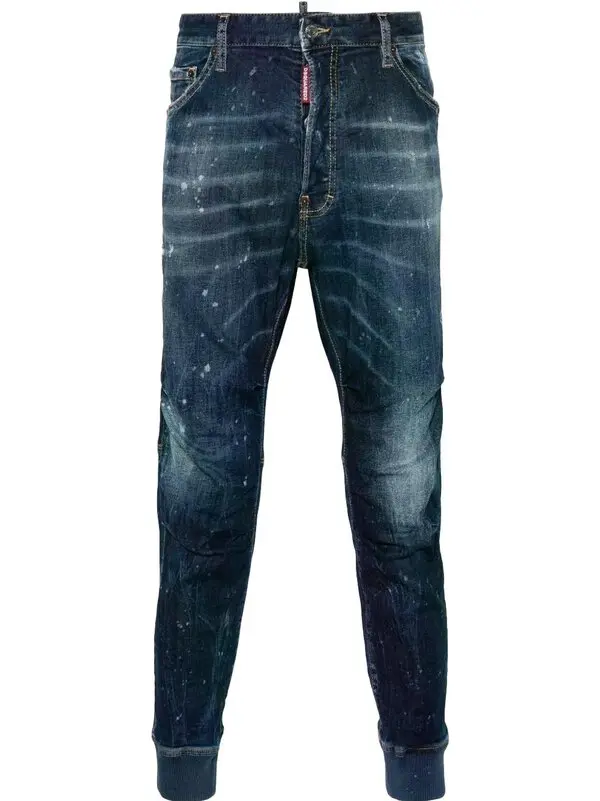 Dsquared2 Distressed Slim-fit Track Jeans - Blue