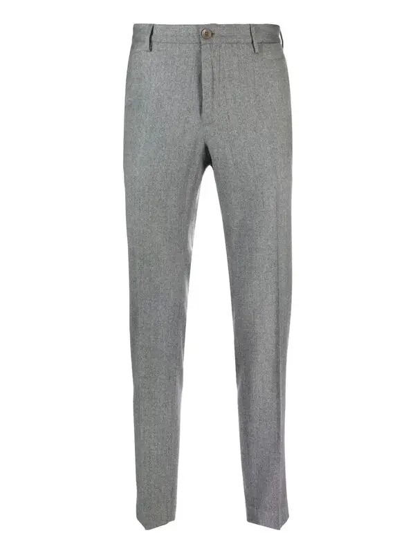 Incotex Mélange Tapered-leg Trousers - Grey