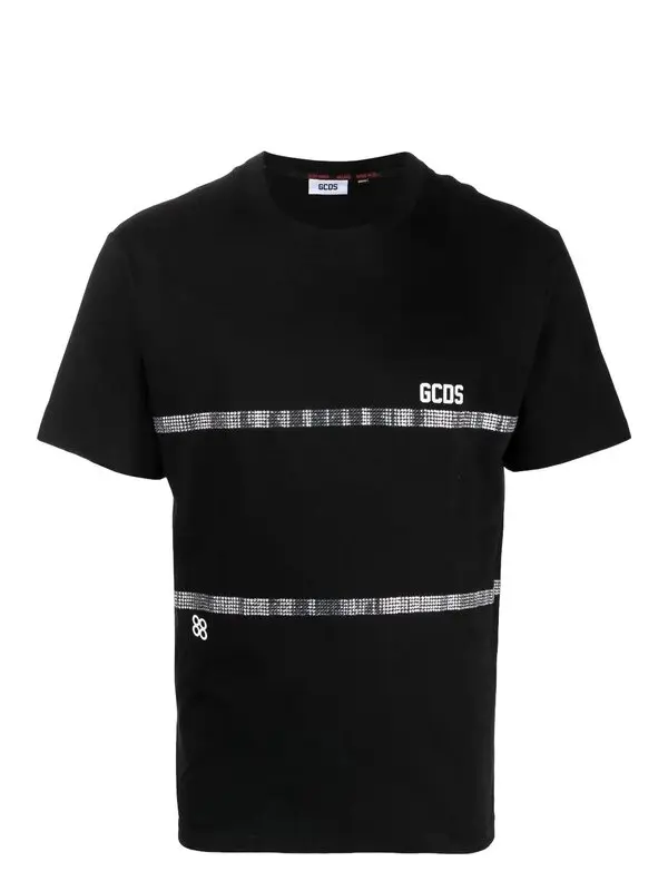 Gcds Crystal Embellished T-shirt - Black
