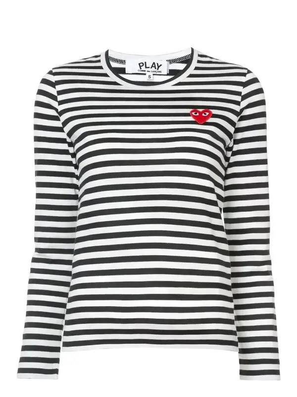 Play Comme Des Garcon Striped Long-sleeved T-shirt - Black