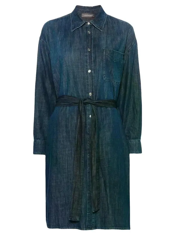 Lorena Antoniazzi Belted Denim Midi Dress - Blue