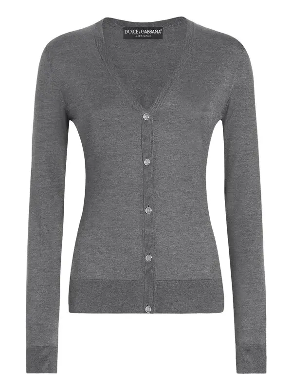 Dolce & Gabbana V-neck Buttoned Cardigan - Grey