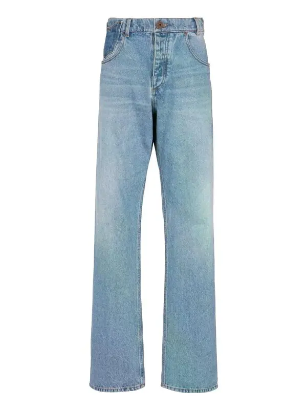 Balmain Contrast-pocket Wide-leg Jeans - Blue