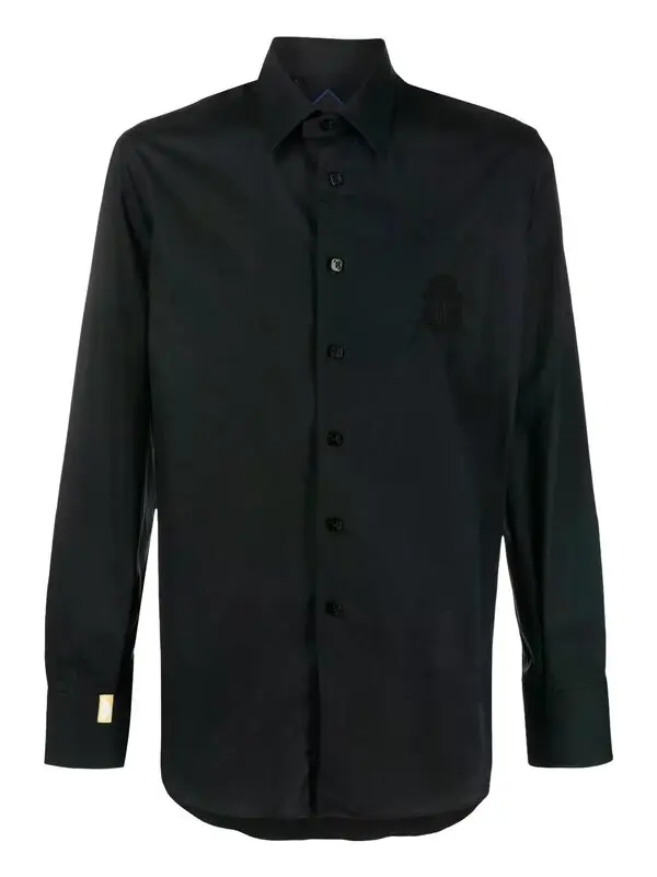 BILLIONAIRE Silver Cut Long-sleeved Shirt - Black