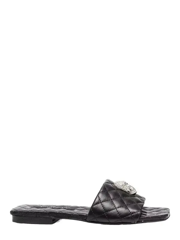 Philipp Plein Crystal-skull Flat Sandals - Black