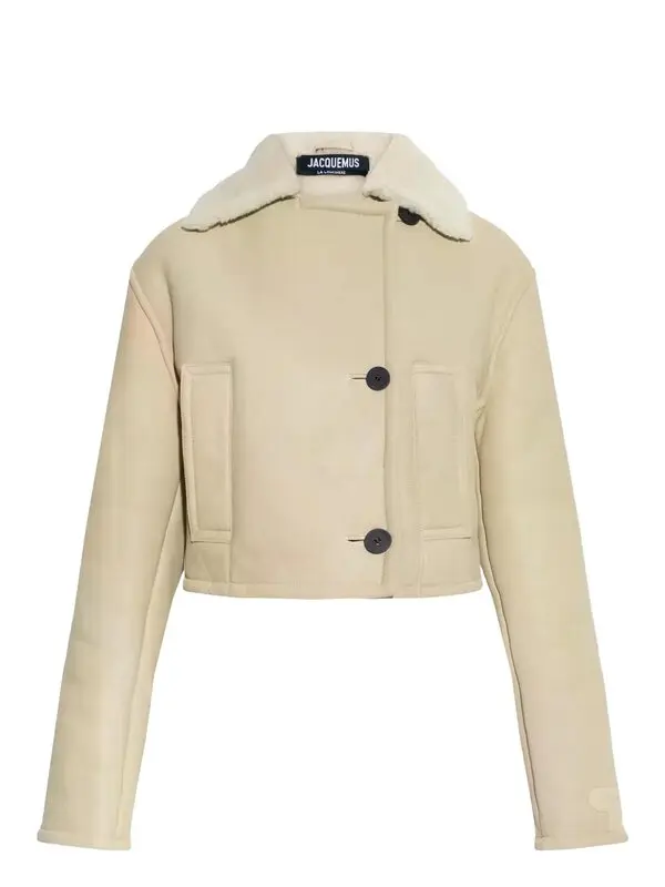 Jacquemus Double-breasted Shearling Jacket - Neutrals