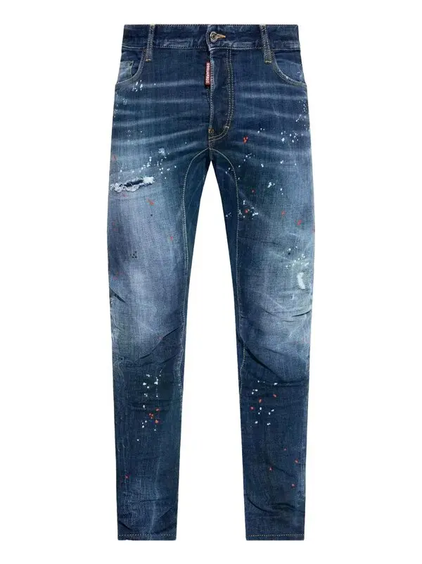 Dsquared2 Tidy Biker Cotton Jeans - Blue