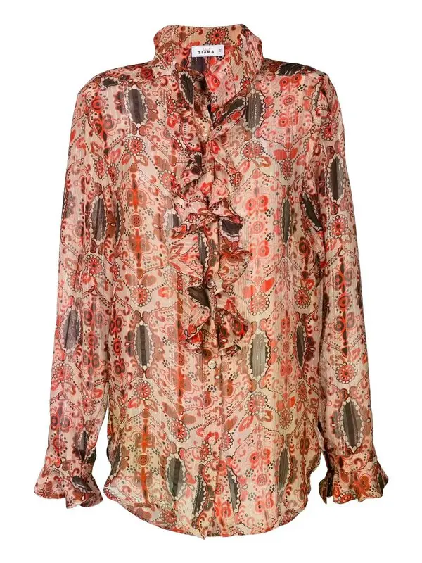 AMIR SLAMA Floral-print Silk Blouse - Multicolour