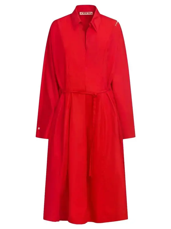 Marni Cotton Midi Dress - Red