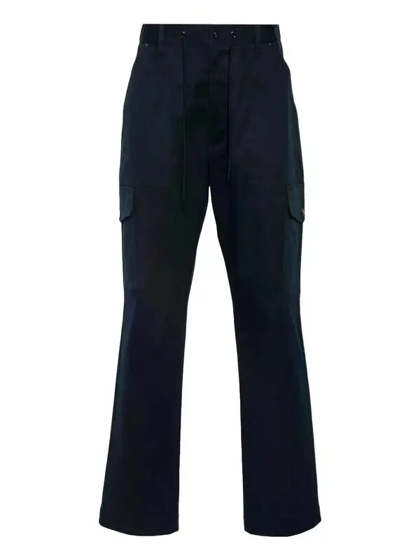 Moncler Logo-patch Straight-leg Trousers - Blue