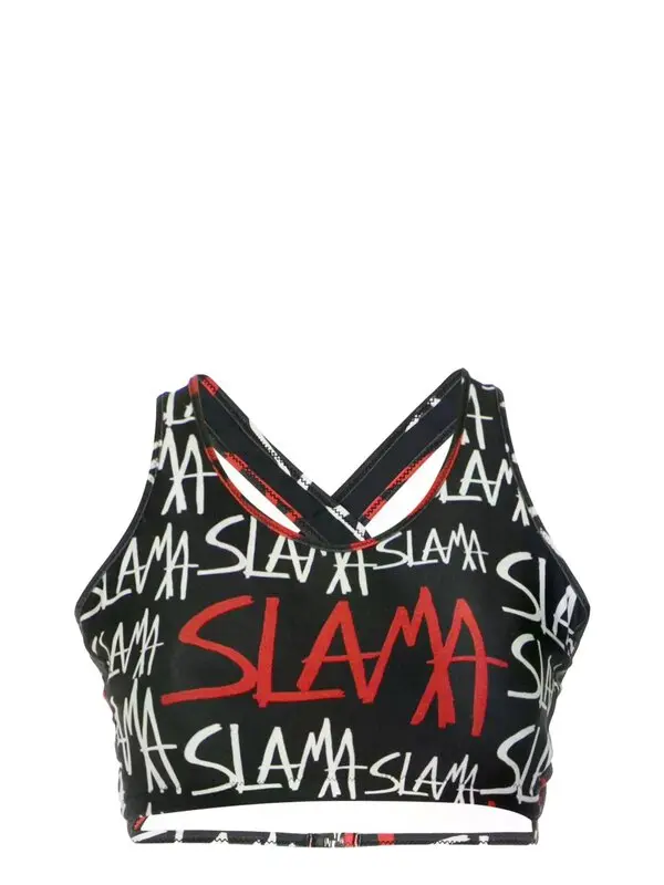 AMIR SLAMA Logo-print Bikini Top - Black