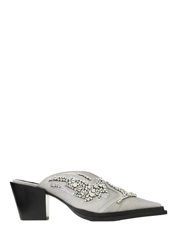 JIMMY CHOO Cece 60mm Glitter Mules - Grey