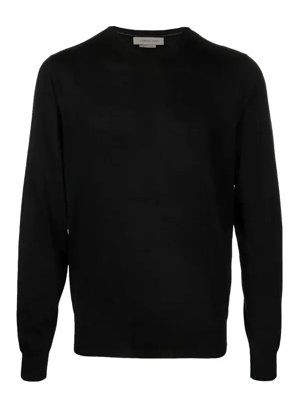 Corneliani Crew-neck Long-sleeve Jumper - Black