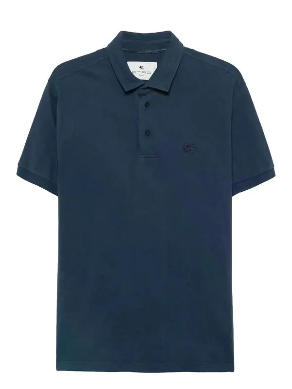 Etro Button Placket Polo Shirt - Blue