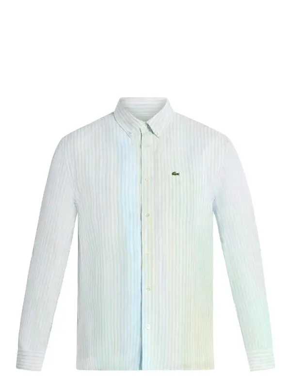 Lacoste Logo-appliqué Striped Shirt - Blue