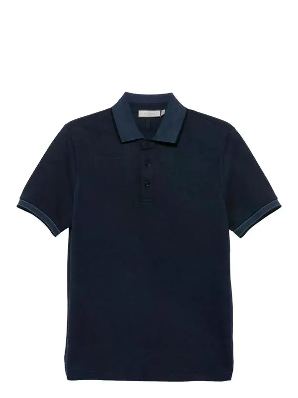 Canali Piqué Polo Shirt - Blue