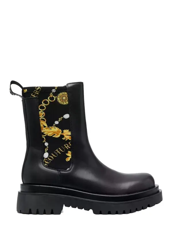 Versace Baroque-print Ankle Boots - Black