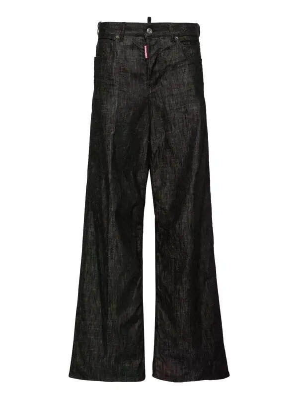 Dsquared2 Traveller Mid-rise Wide-leg Jeans - Black