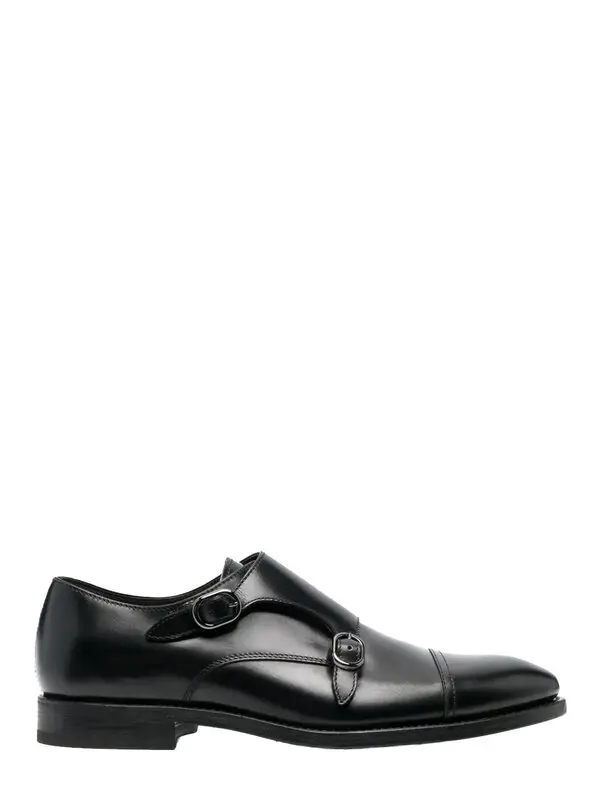 HENDERSON BARACCO Side-buckle Leather Monk Shoes - Black