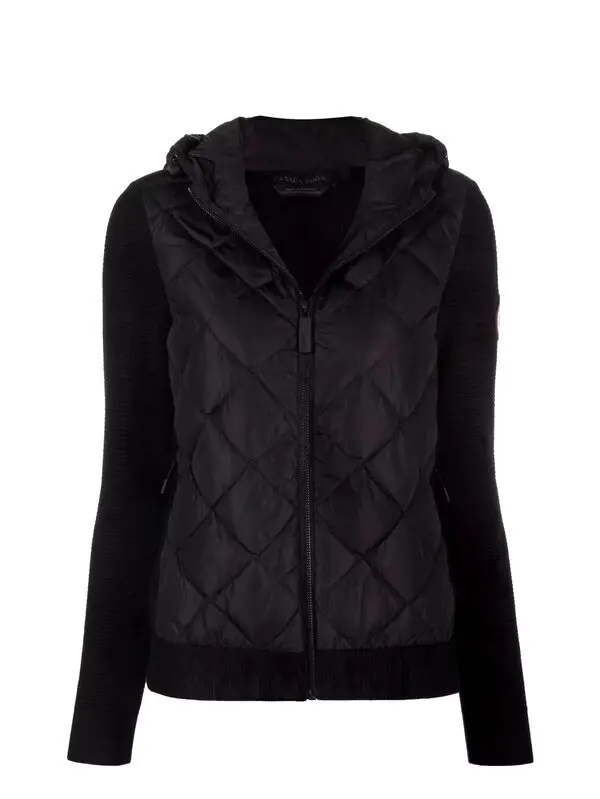 Canada Goose Hybridge Padded Knitted Hoodie - Black