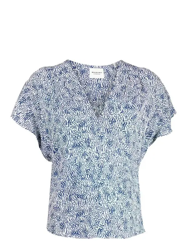 MARANT ETOILE Delocia Abstract-print Blouse - Blue