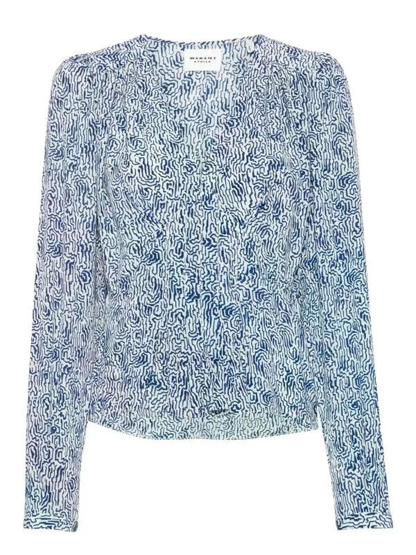 MARANT ETOILE Eddy Abstract-print Blouse - Blue