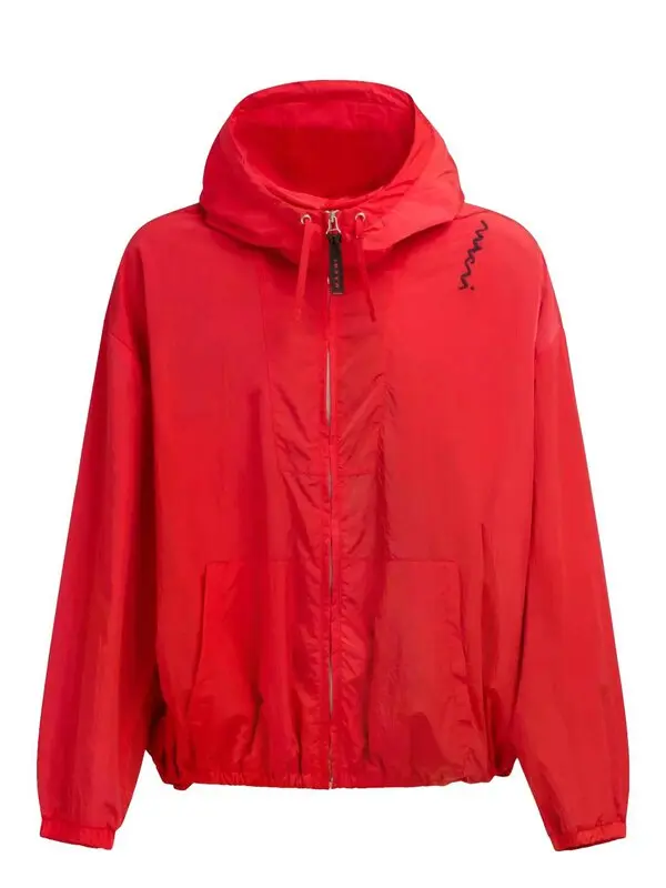 Marni Logo-embroidered Hooded Jacket - Red