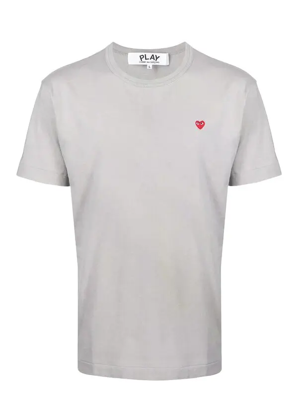 Play Comme Des Garcon Heart-patch Short-sleeve T-shirt - Grey